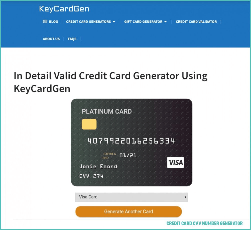 Generate Validate MasterCard credit card numbers Genera...