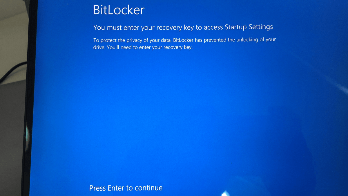 What is the bitlocker recovery key