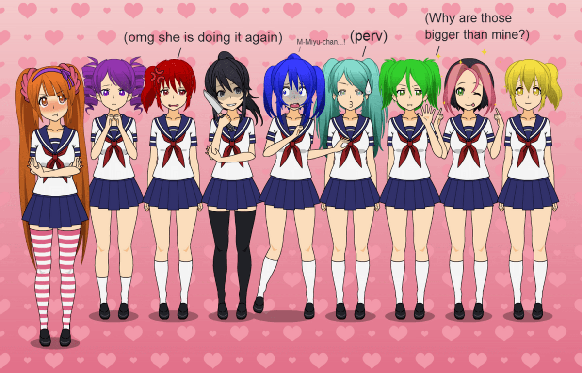 All of the yandere simulator characters