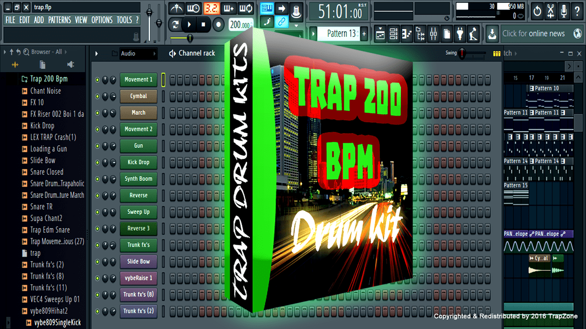 Free to use drum kit trap