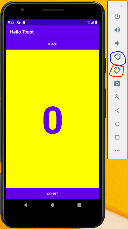 Android emulator rotate orientation mac