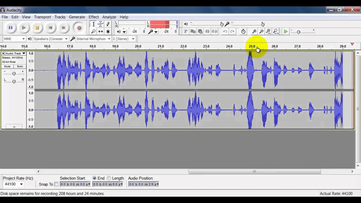 Datamosh video with audacity
