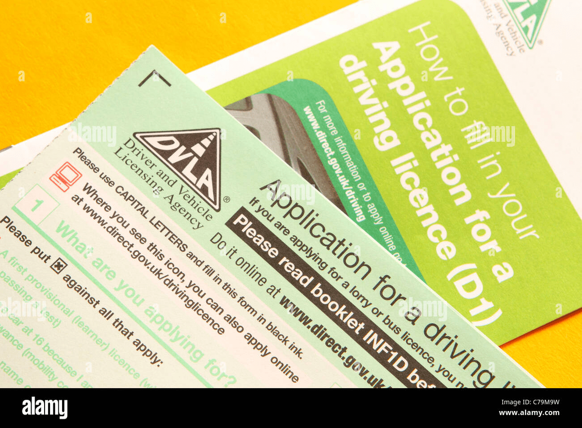 Driving license d1 form