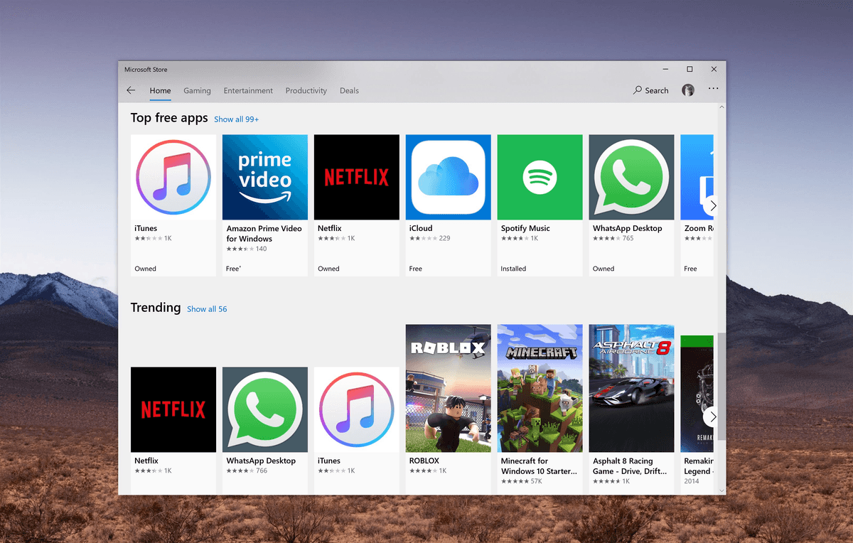 Download apps from microsoft store