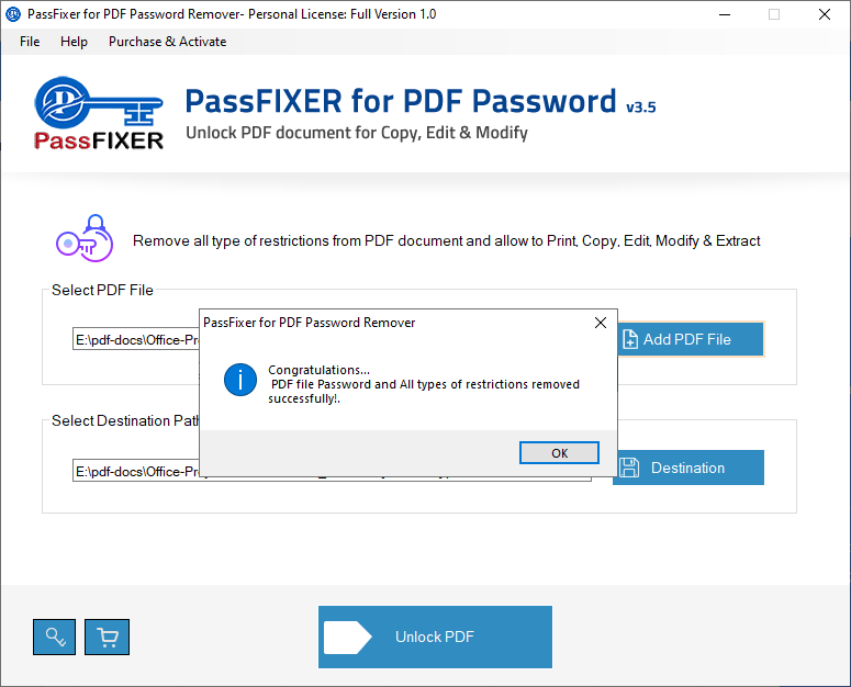 How to remove password pdf