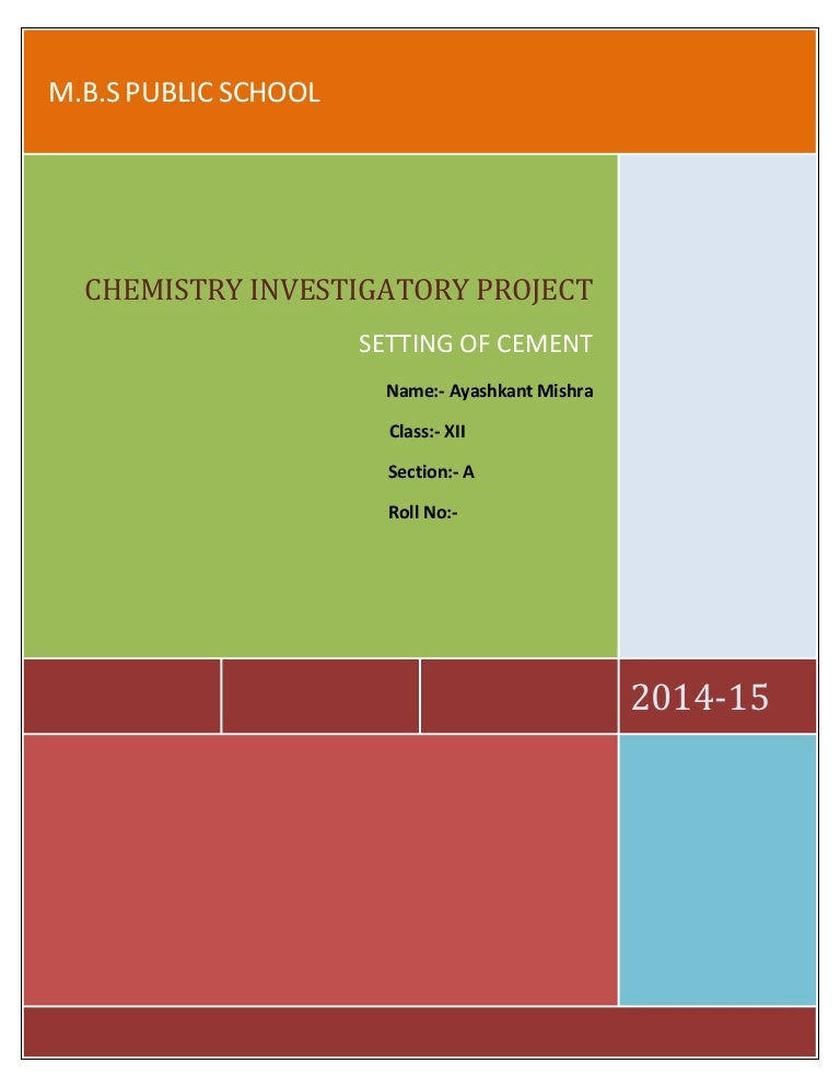 Chemistry investigatory projects for class 12