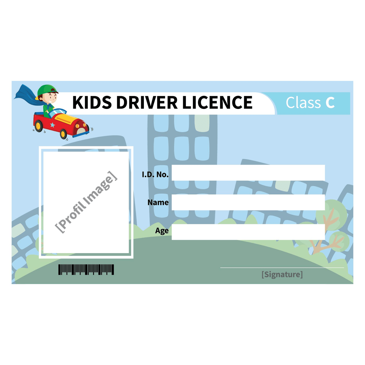 Drivers license template editable