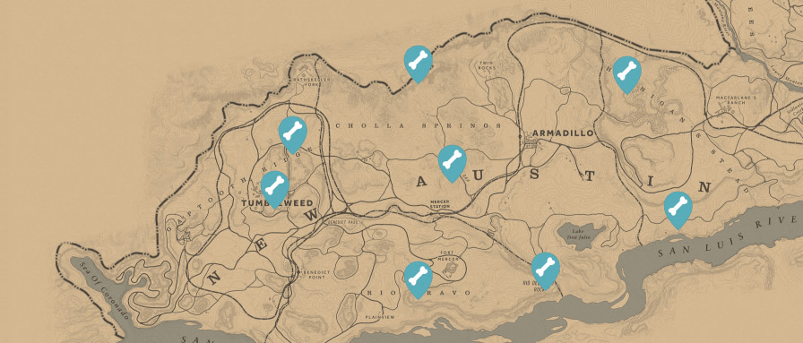 dinosaur bones rdr2