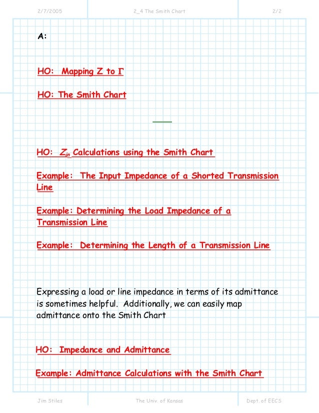 Examples of smith chart two series stubs pdf
