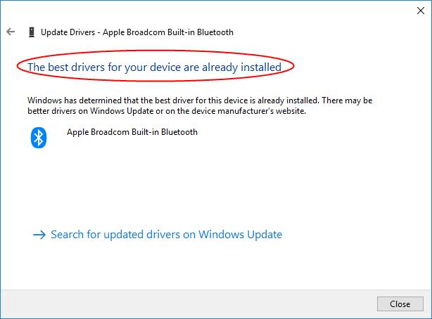 Windows 10 bluetooth driver installation