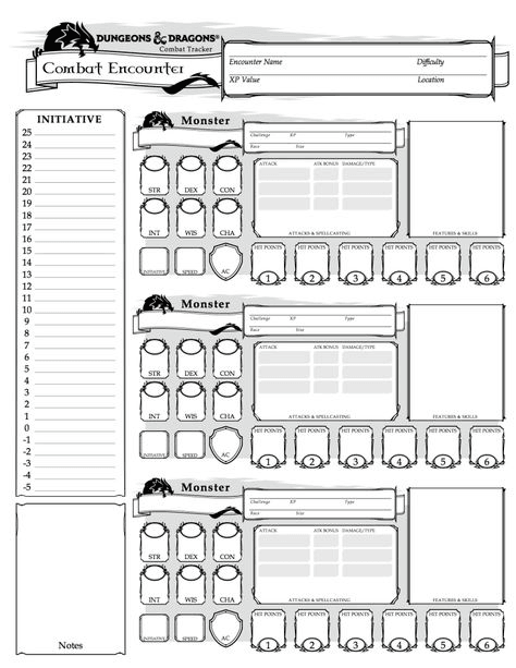 Dnd 5e 3page printable character sheet pdf