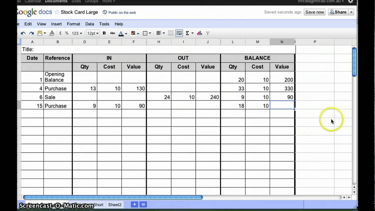 Office stationery stock register format in excel