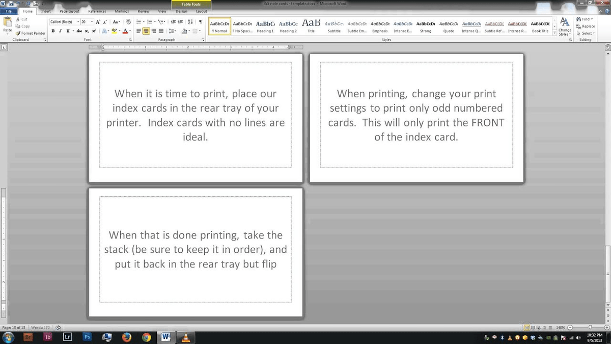 Microsoft Word 5x7 Card Template