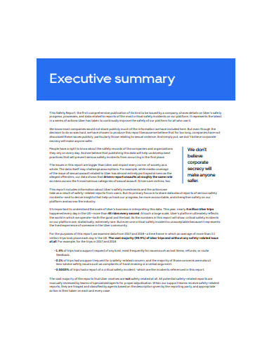 Apa executive summary example