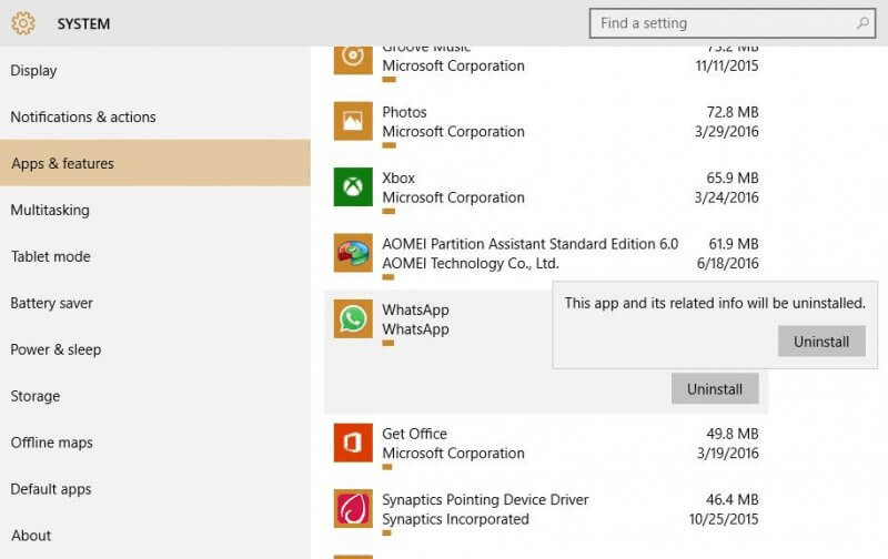 Unable to install whatsapp on windows 10