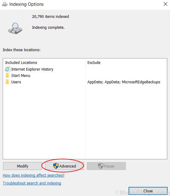Windows 10 explorer search not finding files