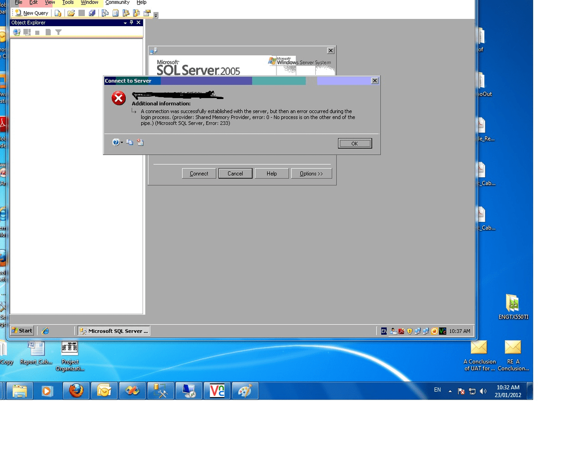 Microsoft sql error 233