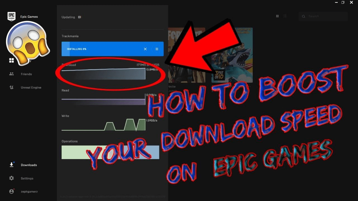 Epic games launcher download speed