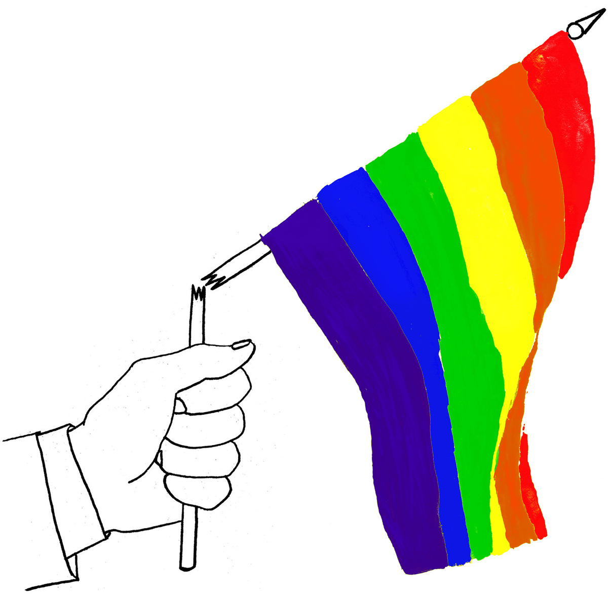 Donald trump holds up gay flag