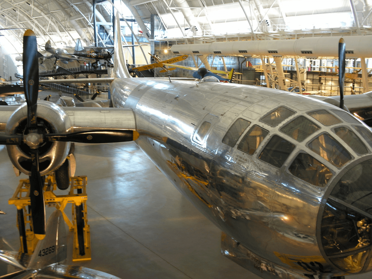The enola gay exhibit at the smithsonian