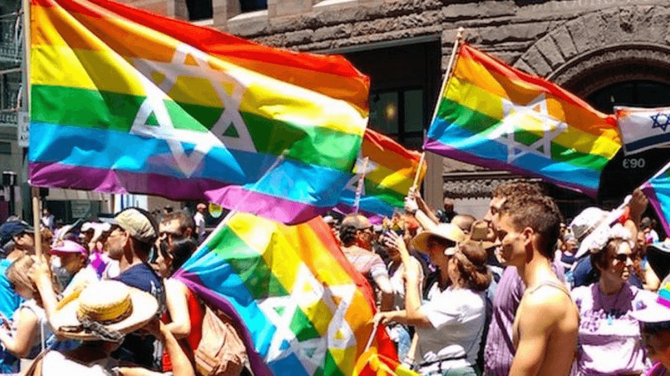 Gay pride flag.
