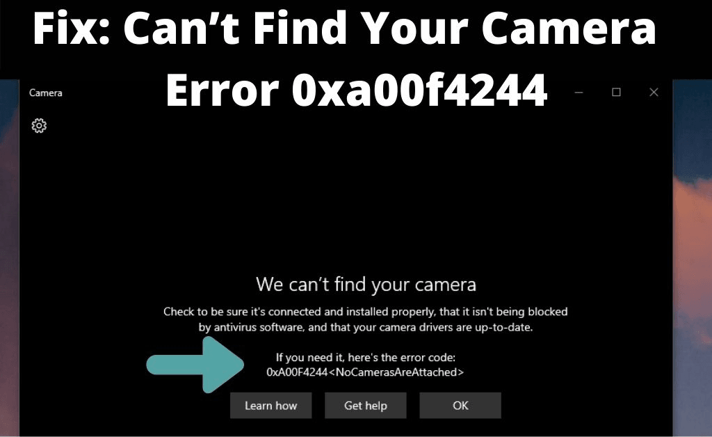 How to fix camera error