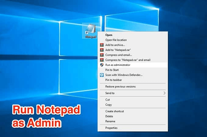 Notepad access is denied windows 10