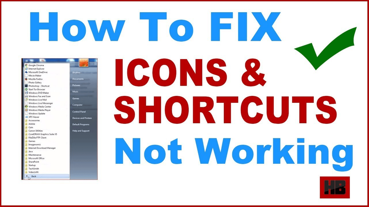 Desktop shortcuts not working windows 10