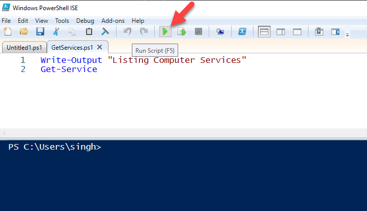 Open file in powershell