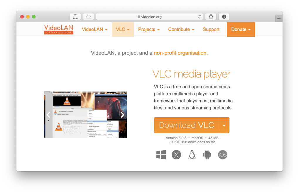 Make vlc default player mac