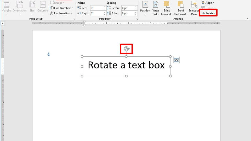 Rotate pictures in word