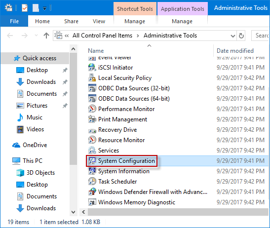 How to open system configuration