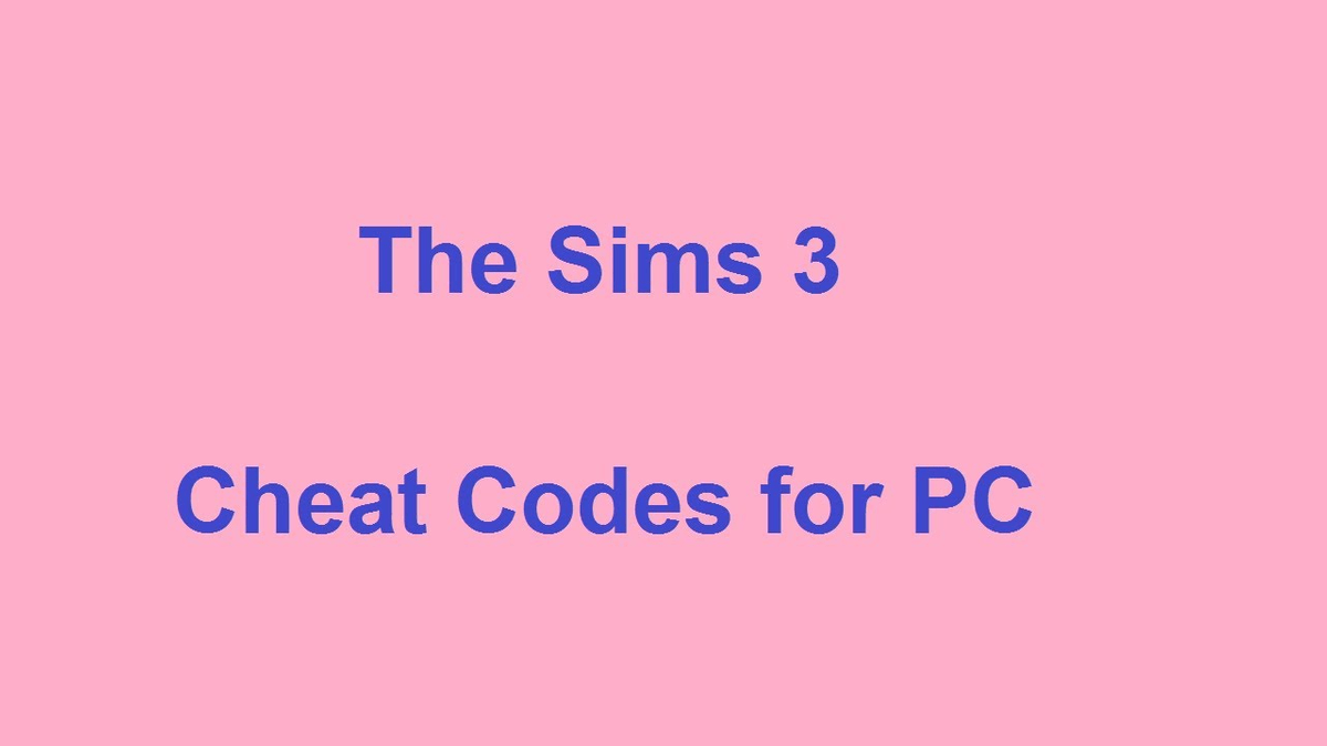 Cheat codes for sims 3