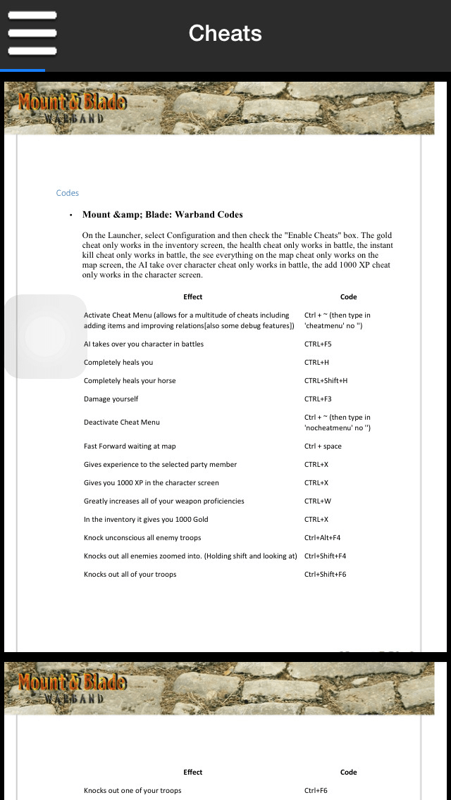 Mount and blade relation cheat