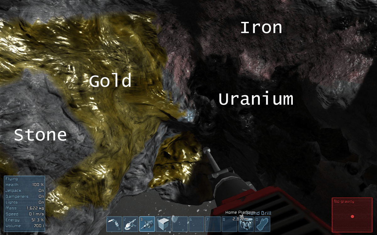 gold asteroid space engineers