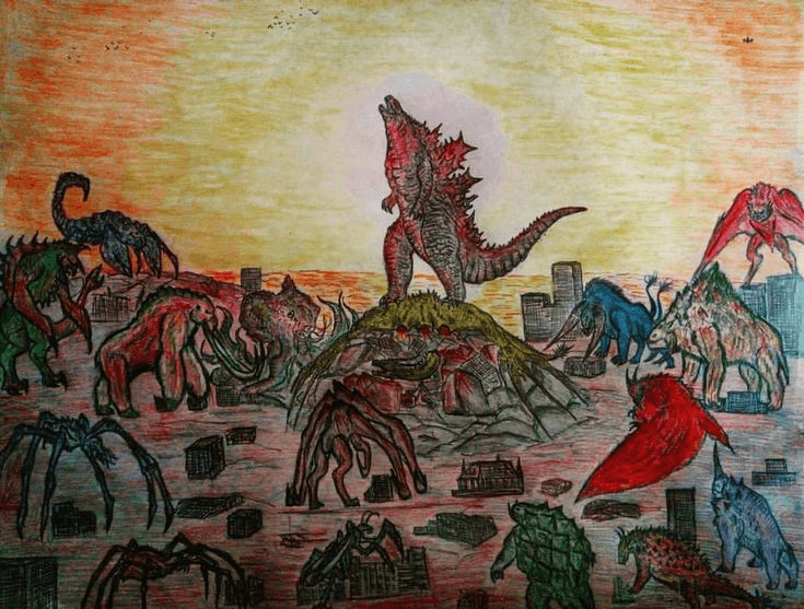 Godzilla vs t rex size