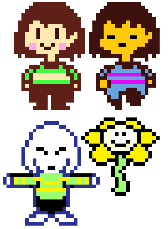 Chara and frisk sprite