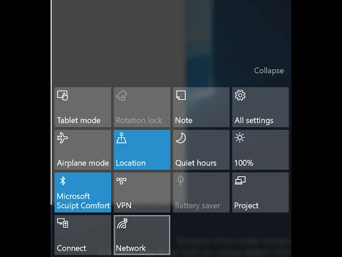 Action center icon missing