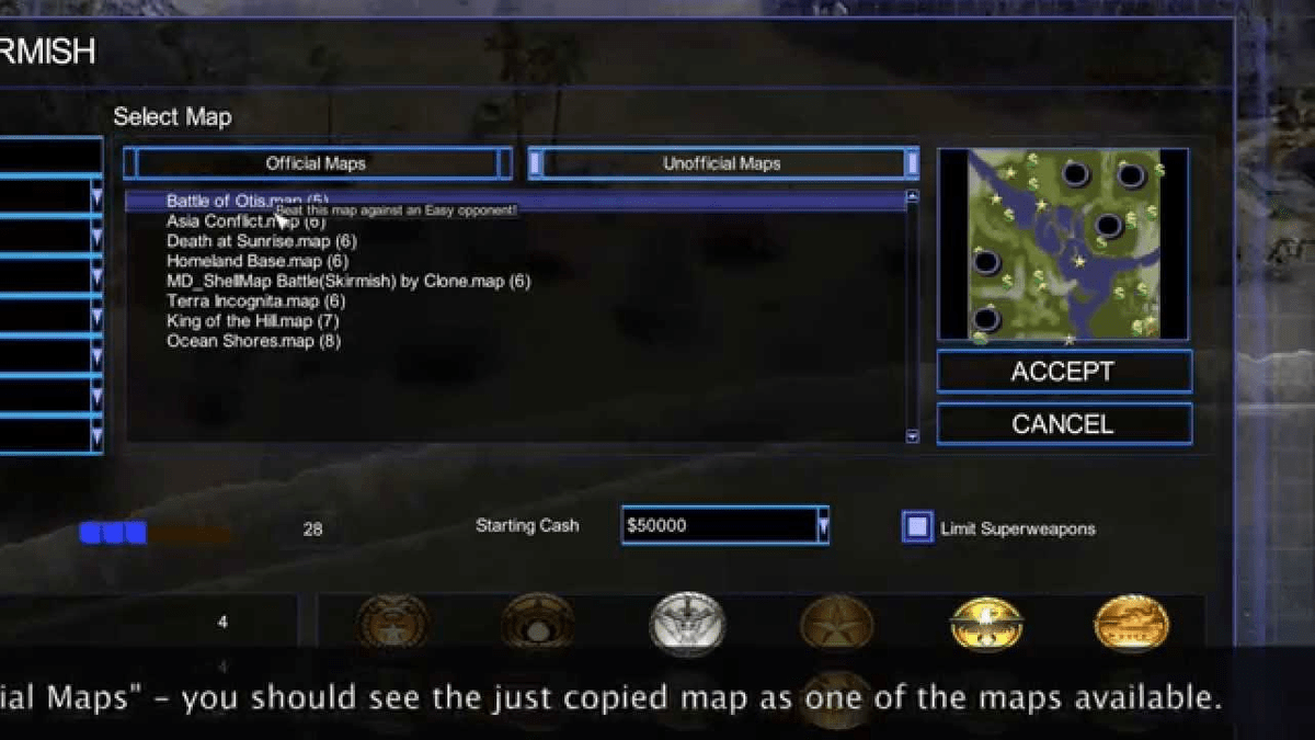 Command and conquer generals unofficial maps