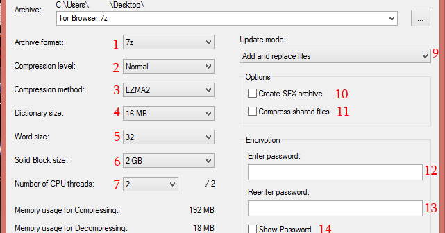 Best 7zip compression settings