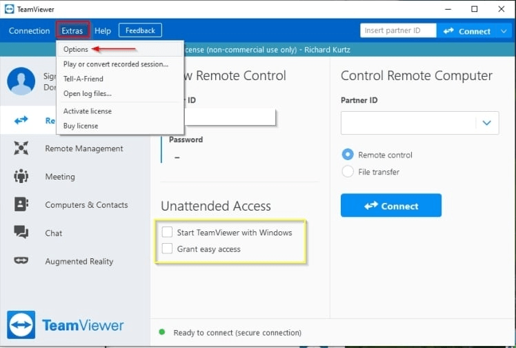 Grant easy access teamviewer
