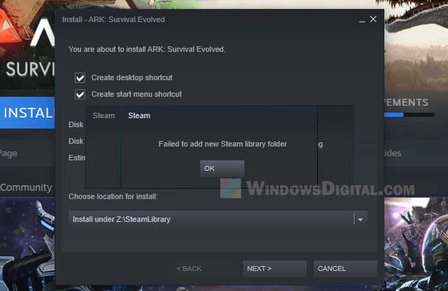 Steam not in program files