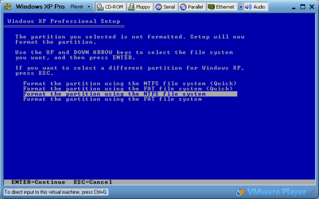 Windows xp file system