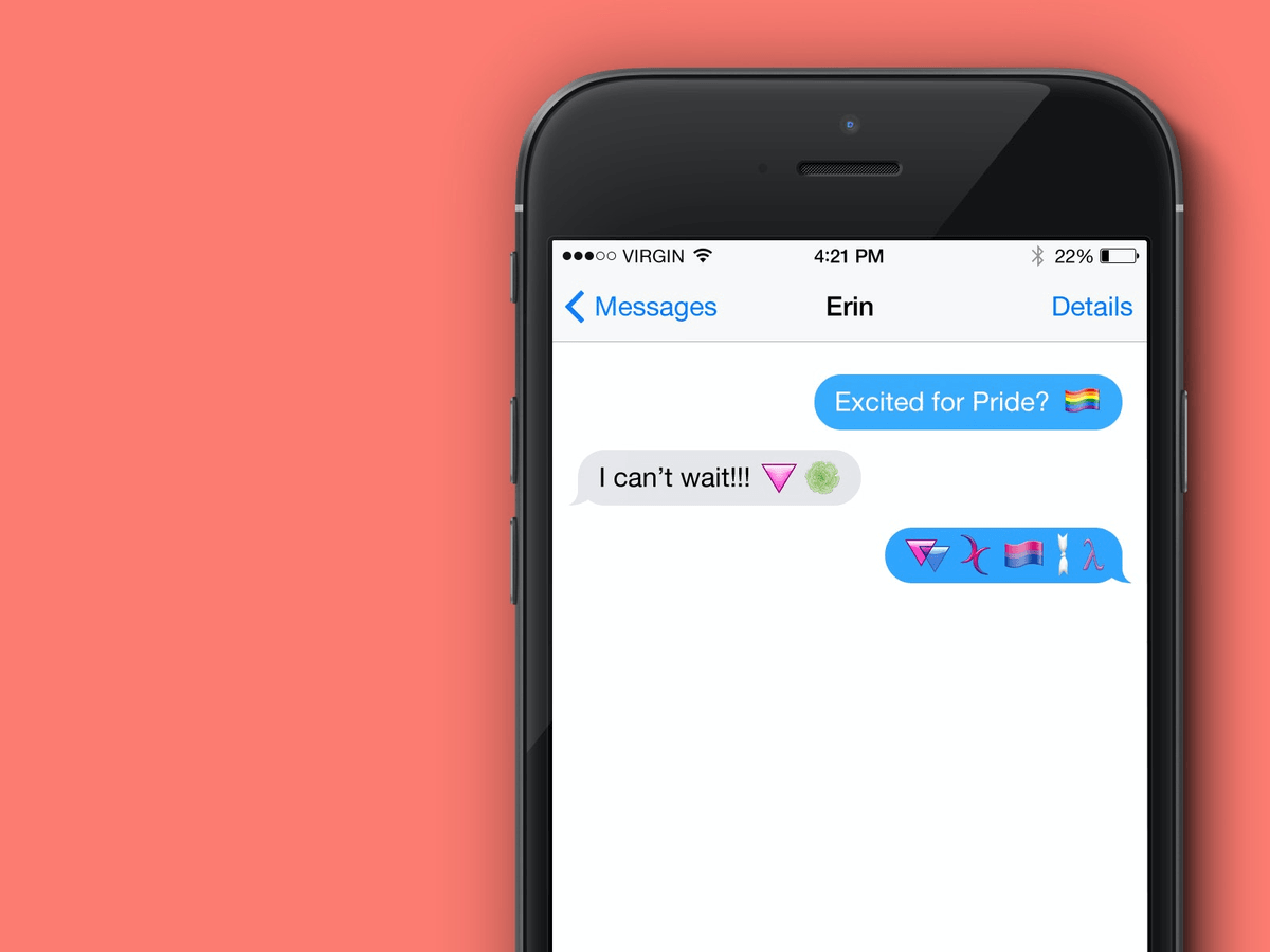 Apple gay flag emoji copy