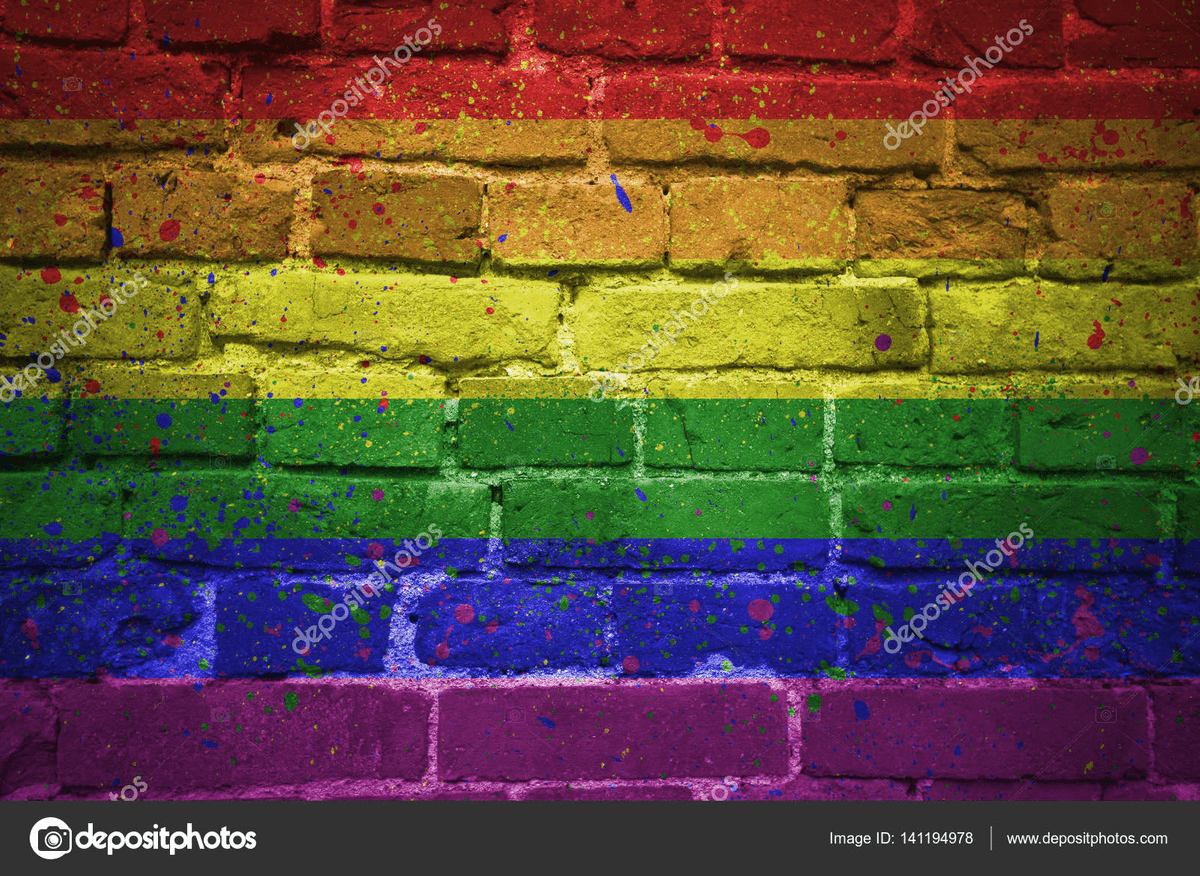 Gay flag wallpaper brick