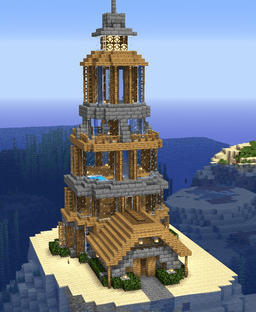 Minecraft Island Home Design Fantasy Island House Blueprints For