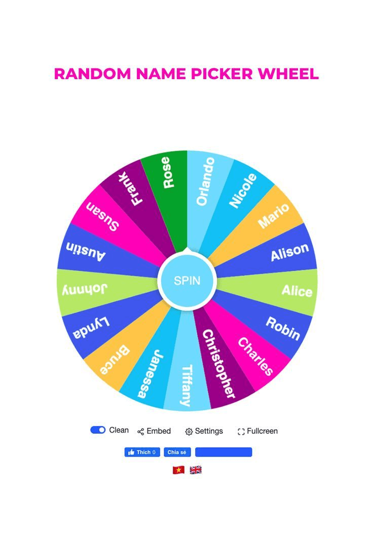 Random name picker wheel gogle slide