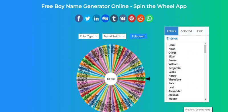 Random name picker wheel gogle slide