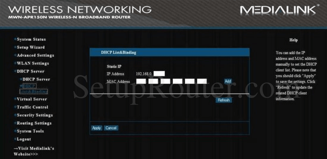 Medialink ip address router