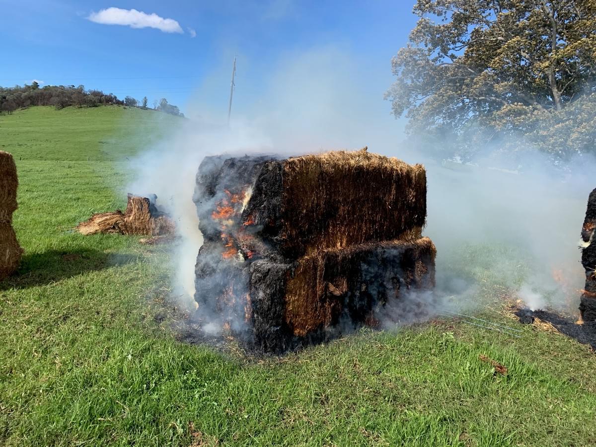 Haystack fire on Croobyar - Farm life